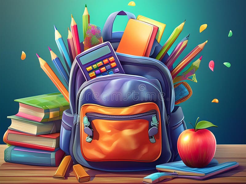 Backpack Overflowing with Creativity and Knowledge Awaits Stock ...