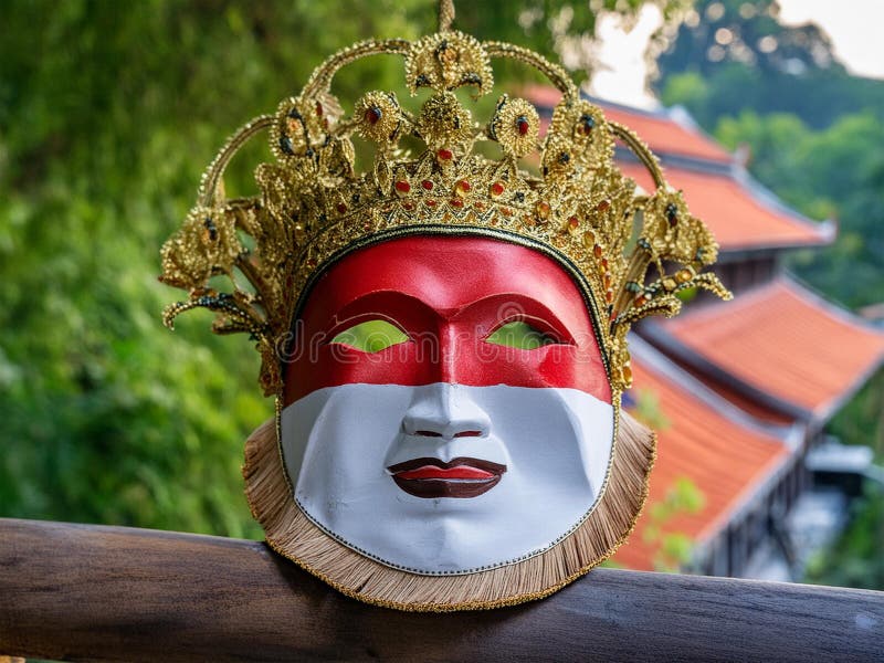 Traditional Indonesian Mask: a Regal Guardian of Heritage Stock ...