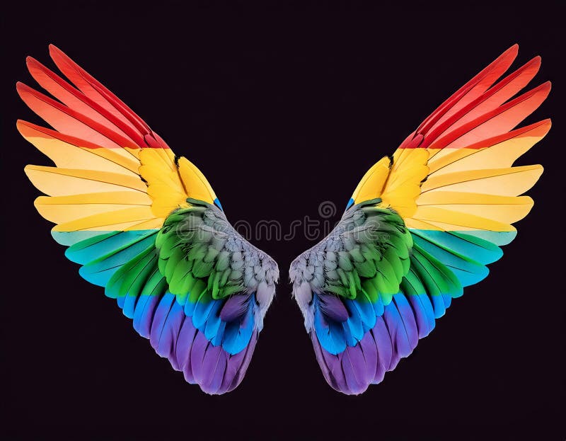 Two Wings of a Bird Flying in the Sky. 3d Rendering Stock Illustration ...