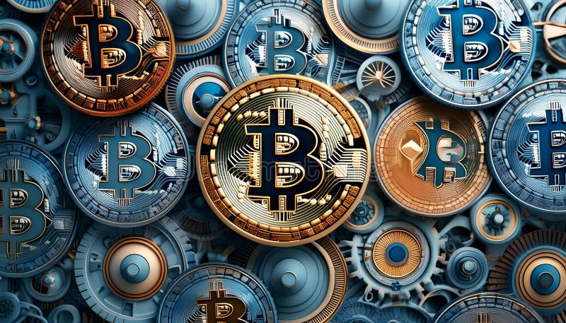 A Bitcoin Digital Design Abstract Background Wallpaper Stock ...