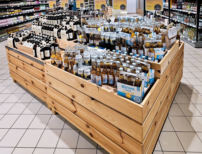 Wooden Pallet in the Sales Area with Corona Extra Beer in the RIMI ...