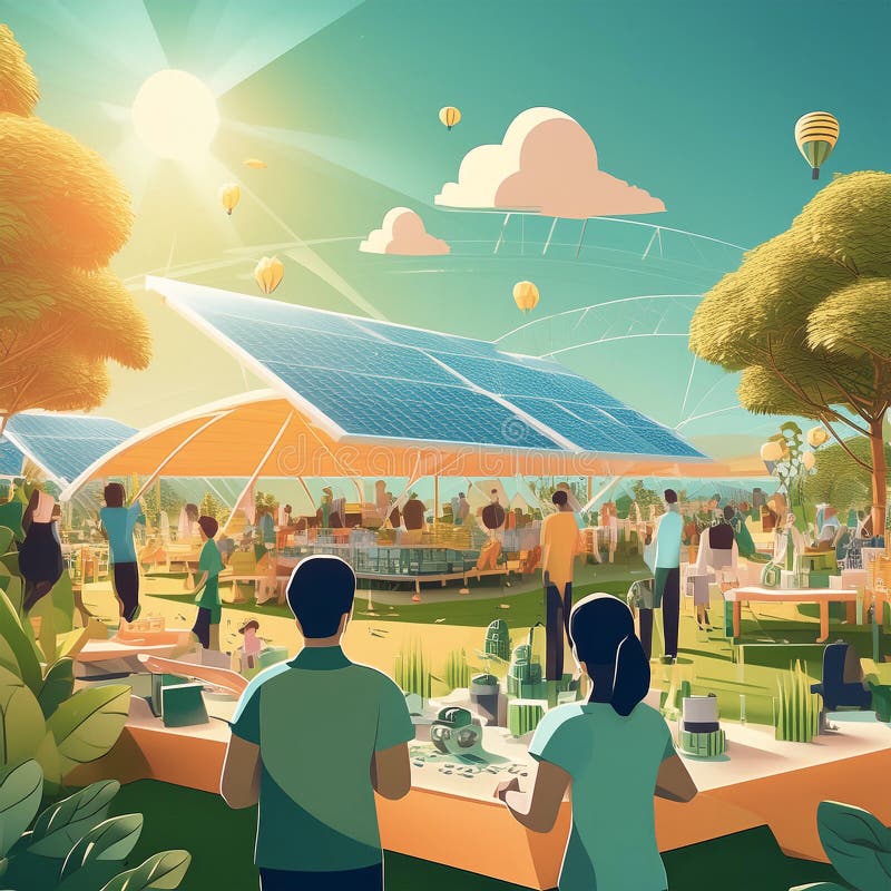 Vibrant Community Event Celebrating Environmental Awareness Stock Photo ...