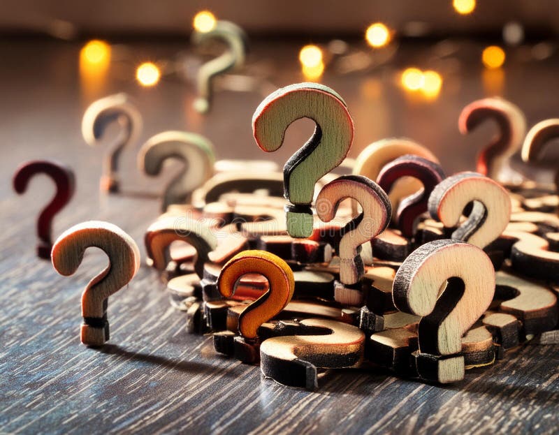 Question Mark Heap on Table Concept for Confusion, Question or Solution ...