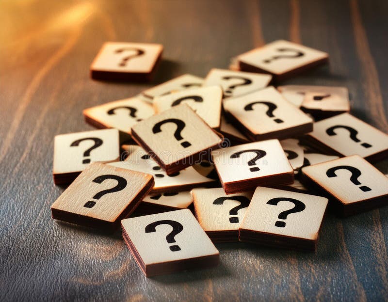 Question Mark Heap on Table Concept for Confusion, Question or Solution ...