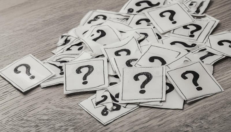 Question Mark Heap on Table Concept for Confusion, Question or Solution ...