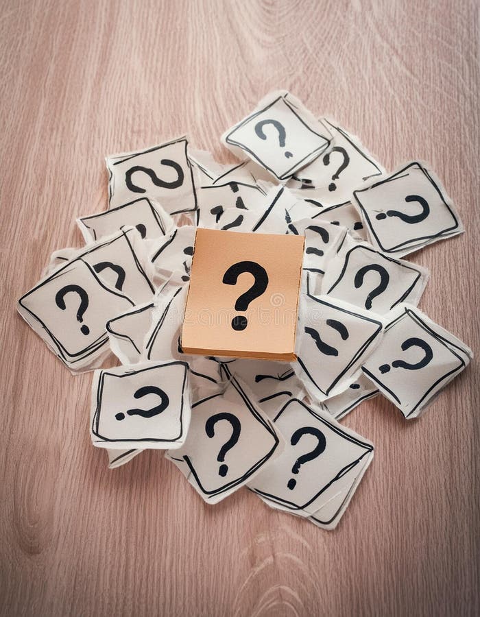 Question Mark Heap on Table Concept for Confusion, Question or Solution ...