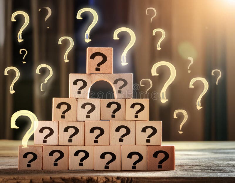 Question Mark Heap on Table Concept for Confusion, Question or Solution ...