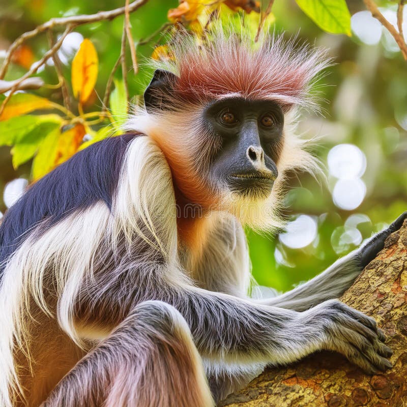 Zanzibar Red Colobus - Piliocolobus Kirkii, Tanzania, Zanzibar. African ...
