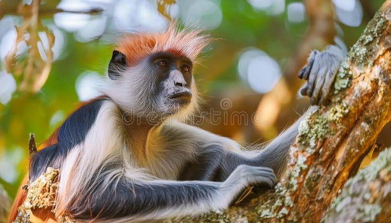 Zanzibar Red Colobus - Piliocolobus Kirkii, Tanzania, Zanzibar. African ...