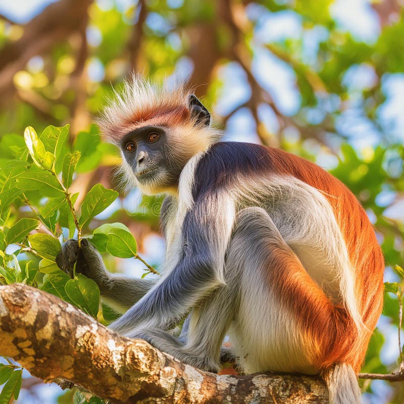 Zanzibar Red Colobus - Piliocolobus Kirkii, Tanzania, Zanzibar. African ...
