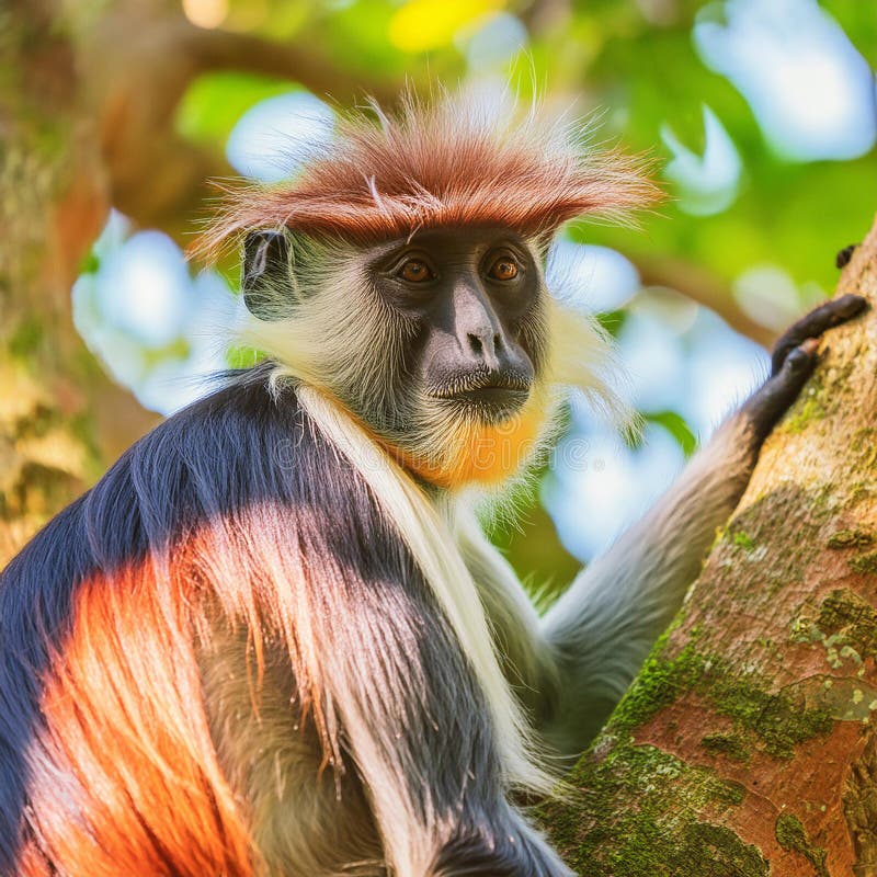 Zanzibar Red Colobus - Piliocolobus Kirkii, Tanzania, Zanzibar. African ...