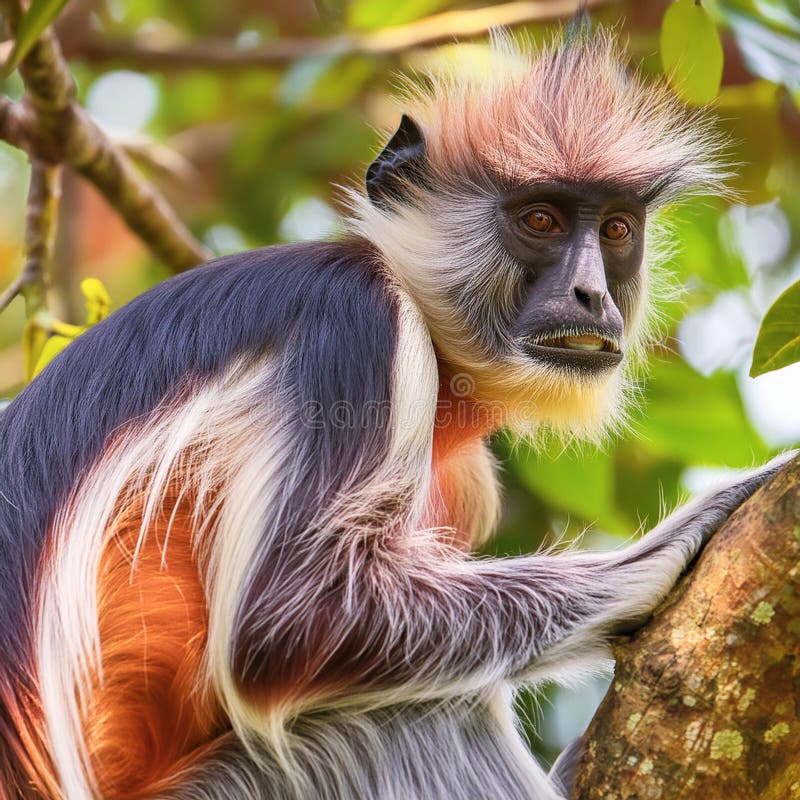 Zanzibar Red Colobus - Piliocolobus Kirkii, Tanzania, Zanzibar. African ...