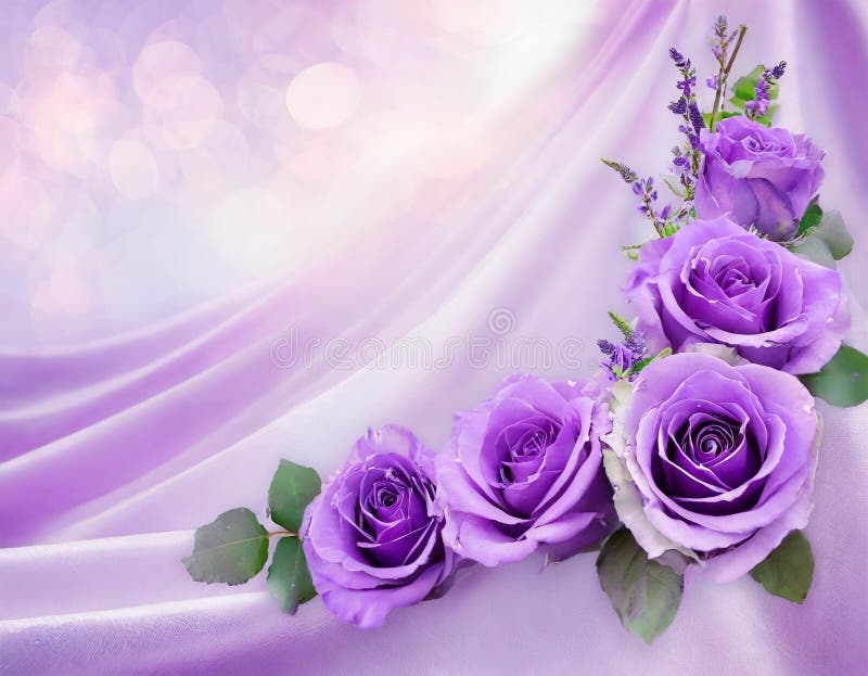 Purple Roses Corner Border Designs. Stock Illustration - Illustration ...