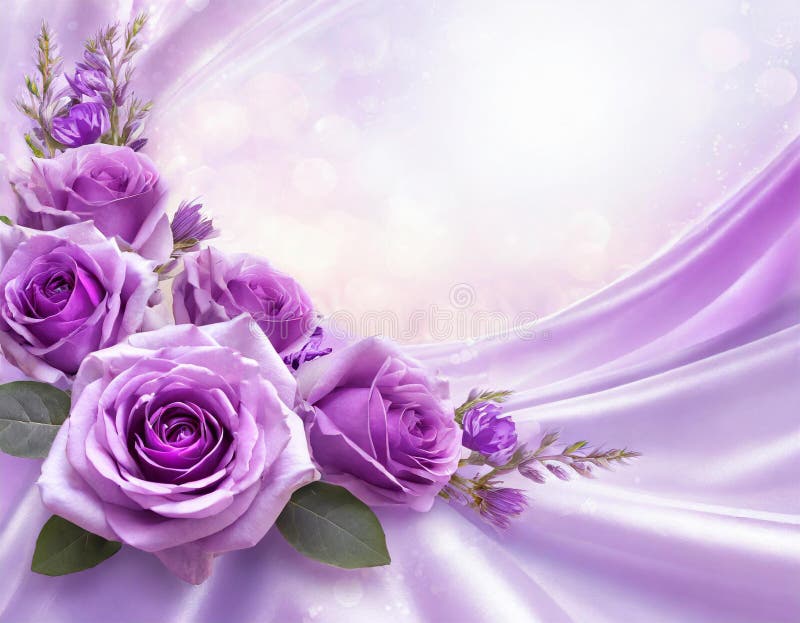 Purple Roses Corner Border Designs. Stock Illustration - Illustration ...