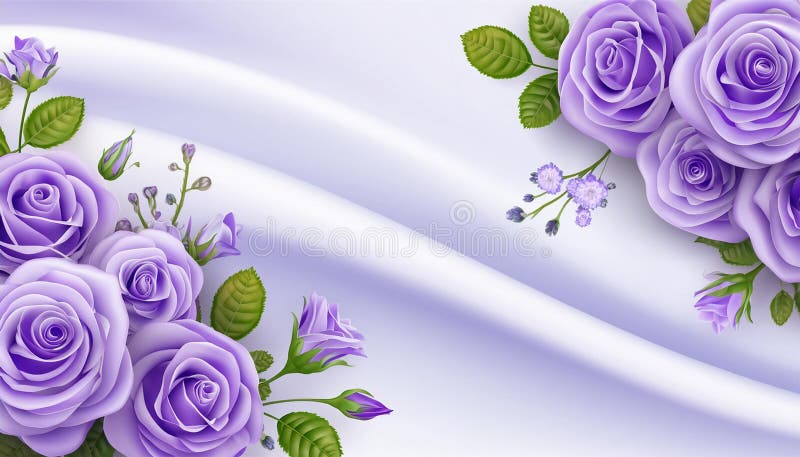Purple Roses Corner Border Designs. Stock Illustration - Illustration ...