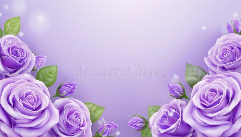 Purple Roses Corner Border Designs. Stock Illustration - Illustration ...