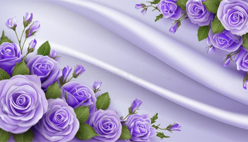 Purple Roses Corner Border Designs. Stock Illustration - Illustration ...