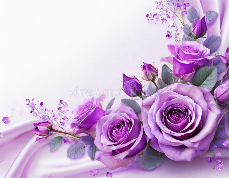 Purple Roses Corner Border Designs. Stock Illustration - Illustration ...