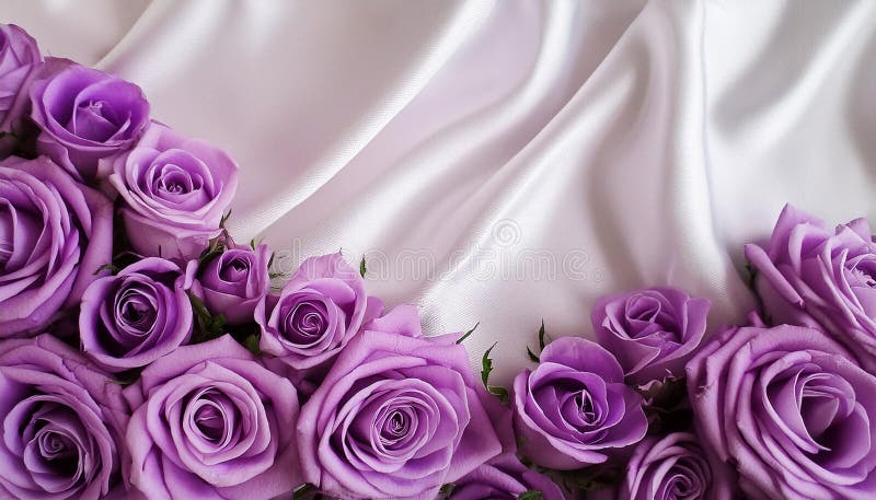 Purple Roses Corner Border Designs. Stock Illustration - Illustration ...