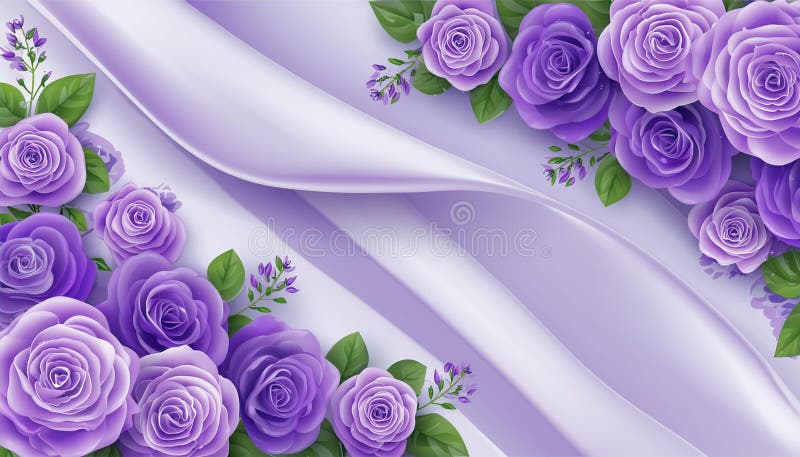 Purple Roses Corner Border Designs. Stock Illustration - Illustration ...