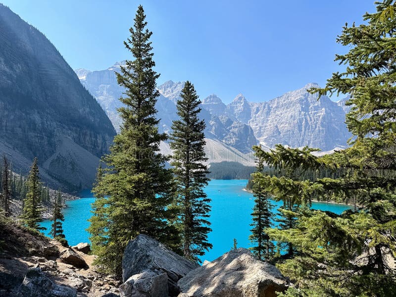 Beautiful Moraine Lake in Canadian Rockies, Alberta, Canada. Stock ...