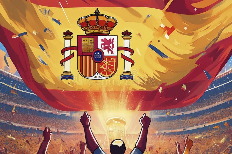Spain Winner. Winner Concept. Spain Flag Stock Illustration ...