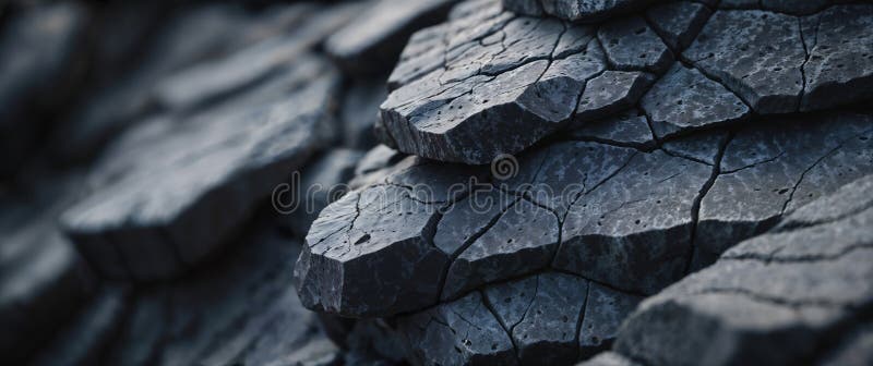 Cliff Face Layers of Dark Grey Slate Rock , Detailed Rough Surface ...