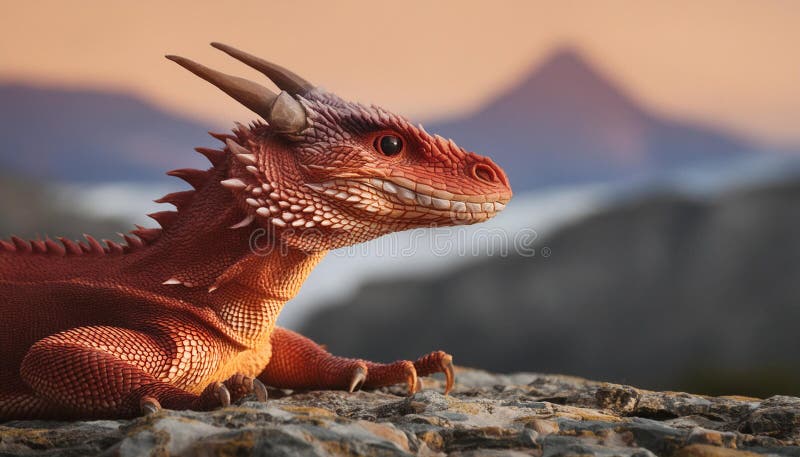 Red Dragon with Ultra-realistic Detailed Scales and Texture Stock ...