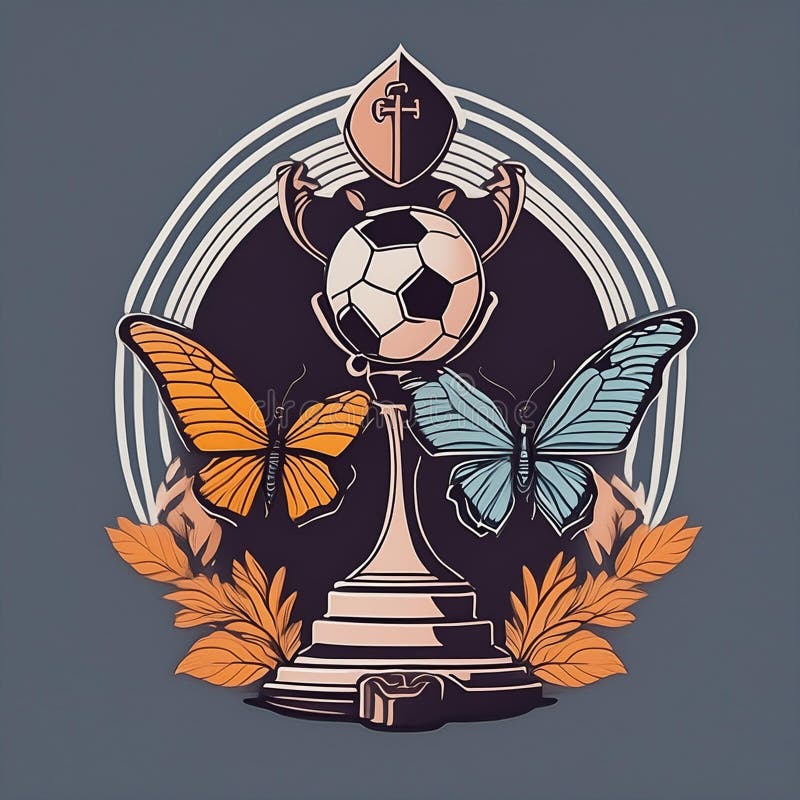 Minimalist Symbols: Football Trophy, Grave, and Butterfly Stock ...
