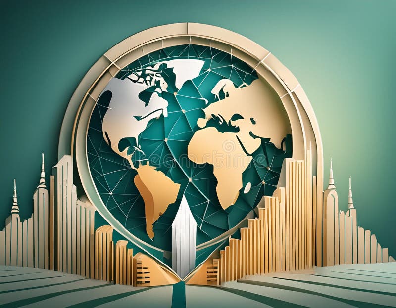 Graph Depicting Successful Worldwide it Business Stock Illustration ...