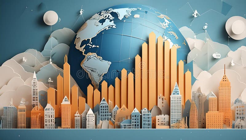 Graph Depicting Successful Worldwide it Business Stock Illustration ...