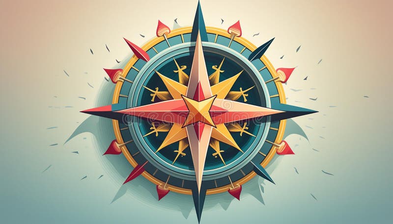 Vector Illustration of a Compass Rose Stock Illustration - Illustration ...