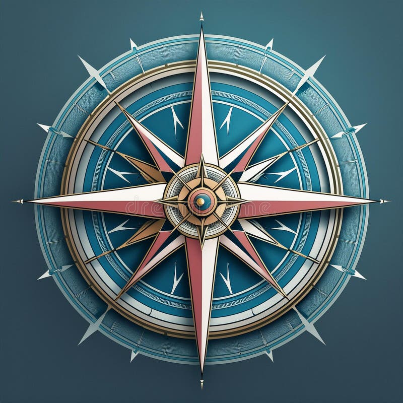 Vector Illustration of a Compass Rose Stock Photo - Image of compass ...