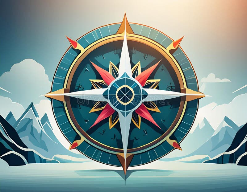 Vector Illustration of a Compass Rose Stock Image - Image of rose ...