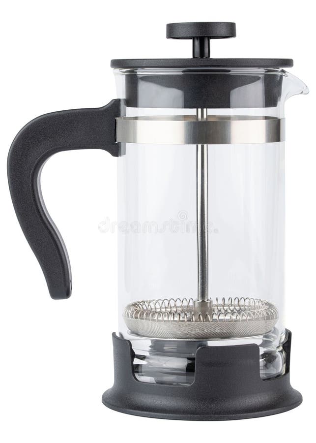 French Press Coffee Maker, Glass, Stainless Steel with Black Plastic ...
