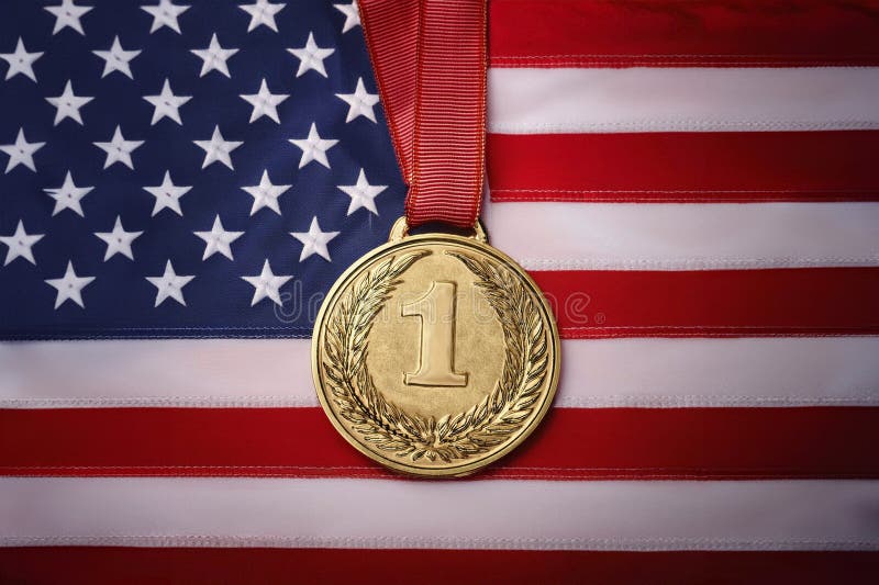 USA Winner. Win. Winner Concept. USA Flag. Championship of the Olympic ...