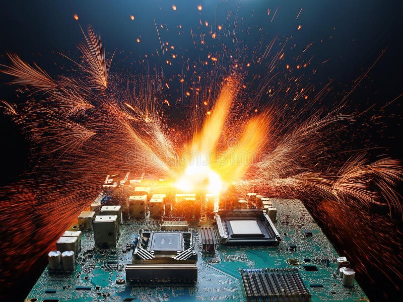 Electronic Exploding Stock Illustrations – 784 Electronic Exploding ...