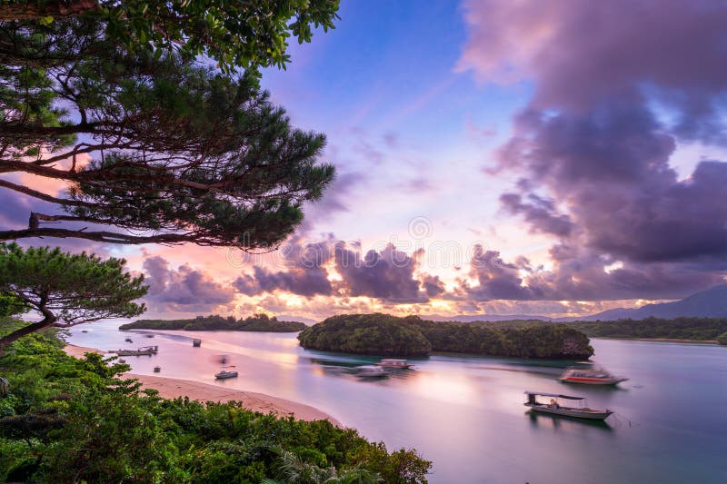 Ishigaki, Okinawa, Japan Famous Beautiful Bay at Dawn. Stock Image ...