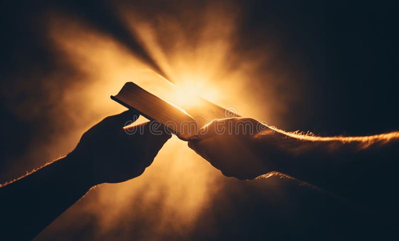 People Passing a Bible To Each Other Stock Illustration - Illustration ...