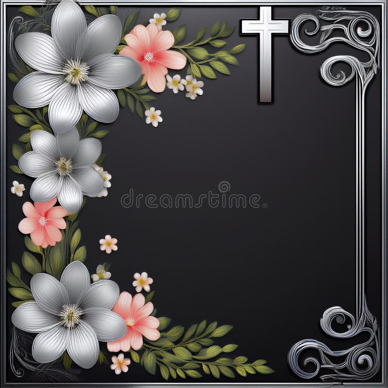 Sympathy Flower Frame Stock Illustrations – 350 Sympathy Flower Frame ...