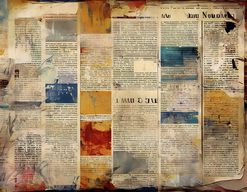 Old Newspaper Background. Generated Image Stock Illustration ...
