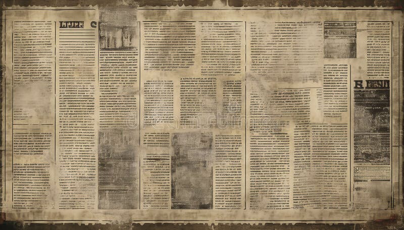 Old Newspaper Background. Generated Image Stock Illustration ...