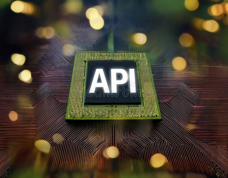 API Comupter Chip Processor on Motherboard Background. Generated Image ...