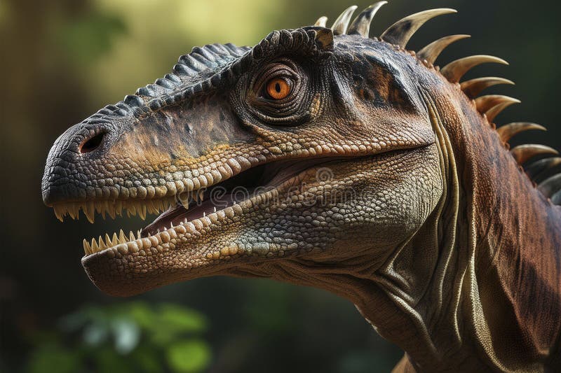 Dinosaur. Dinosaurs in the Jungle. View of an Ominous T-Rex Dinosaur ...