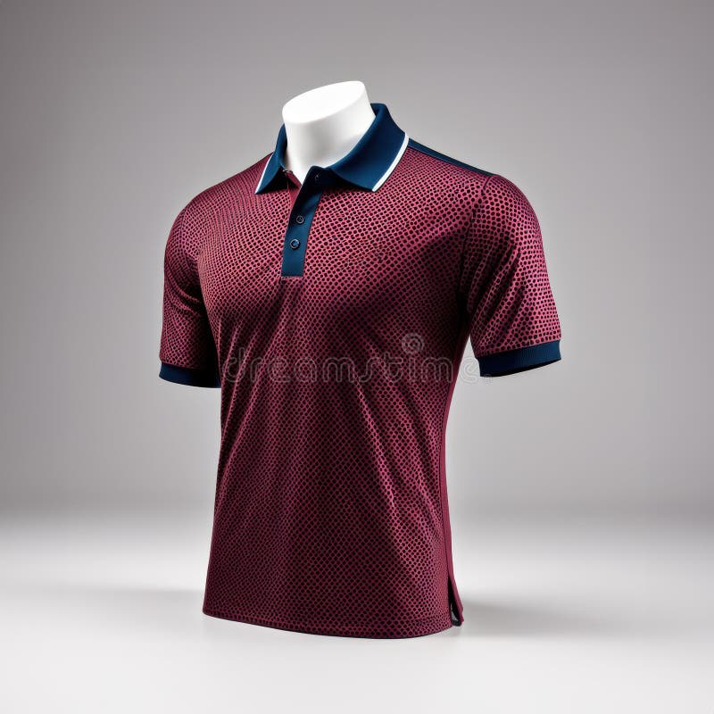 Burgundy and Teal Polo Shirt Polo Shirt Mockup. Generative Ai Stock Illustration - Illustration ...