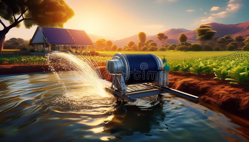 Solar-Powered Water Pump Demonstrating Sustainable Technology on a ...