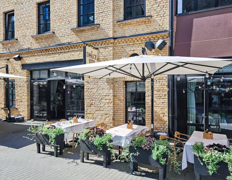 Set Tables on the Open Veranda of the Dolce Vita Italian Restaurant in ...