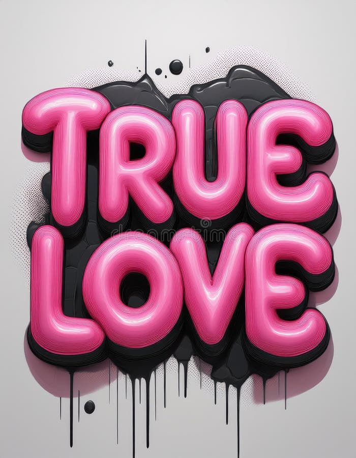 True Love 3d Word, Graffiti Style Word, Vector Illustration. Stock Illustration - Illustration ...
