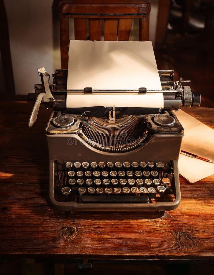 Timeless Writing: a Classic Typewriter in Focus Stock Illustration ...