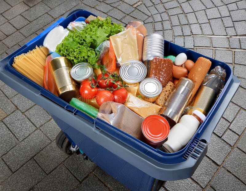 Rescuing and Reusing Food for those in Need Stock Illustration ...